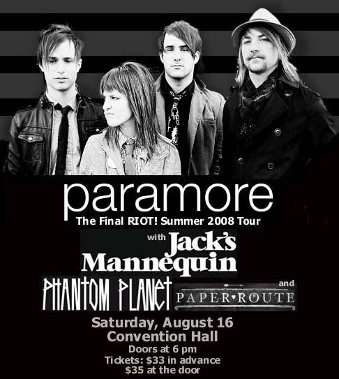 Paramore Riot Poster