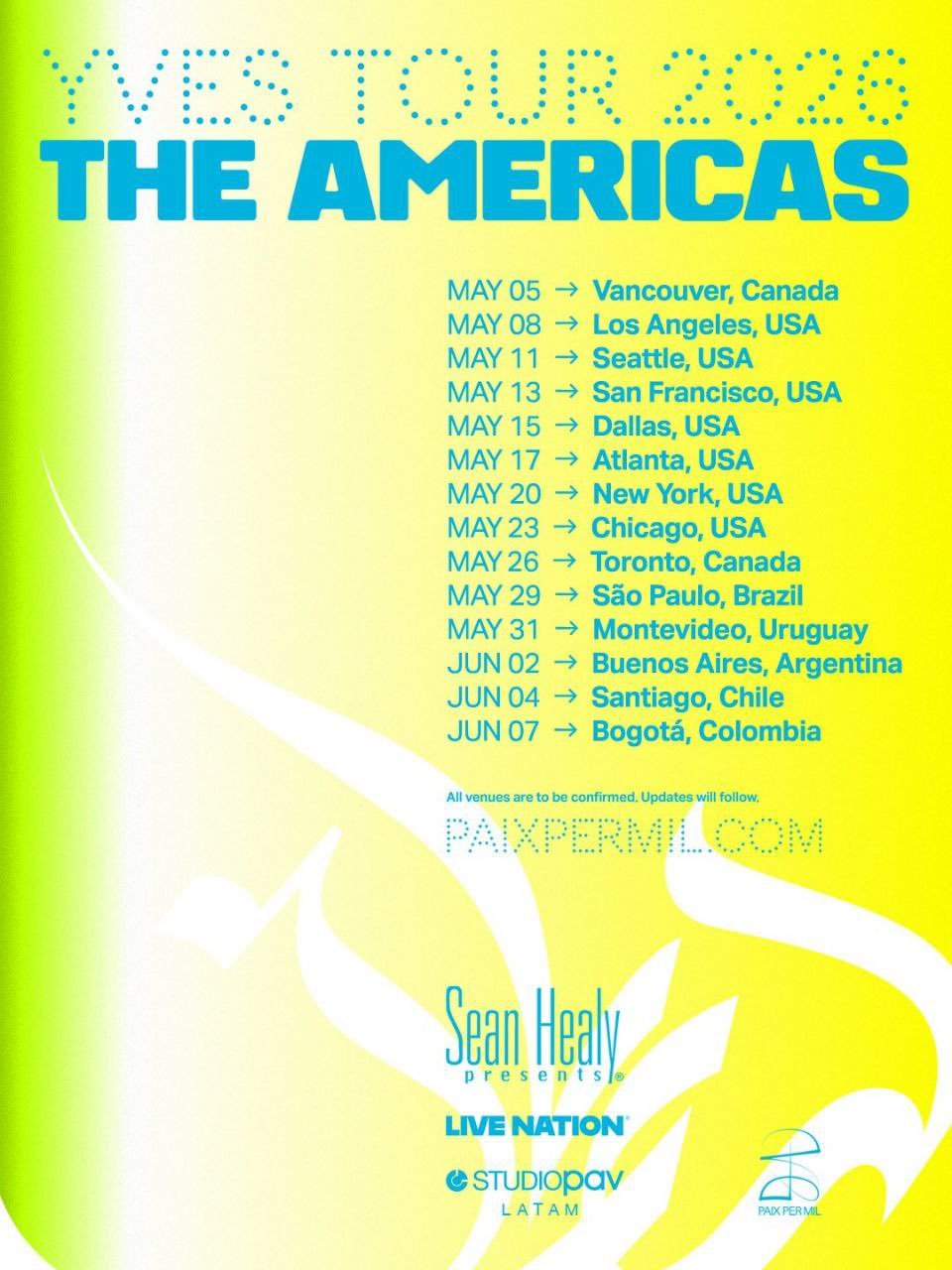 YVES TOUR 2026 - São Paulo at VIP Station (São Paulo) on 29 May 2026 ...